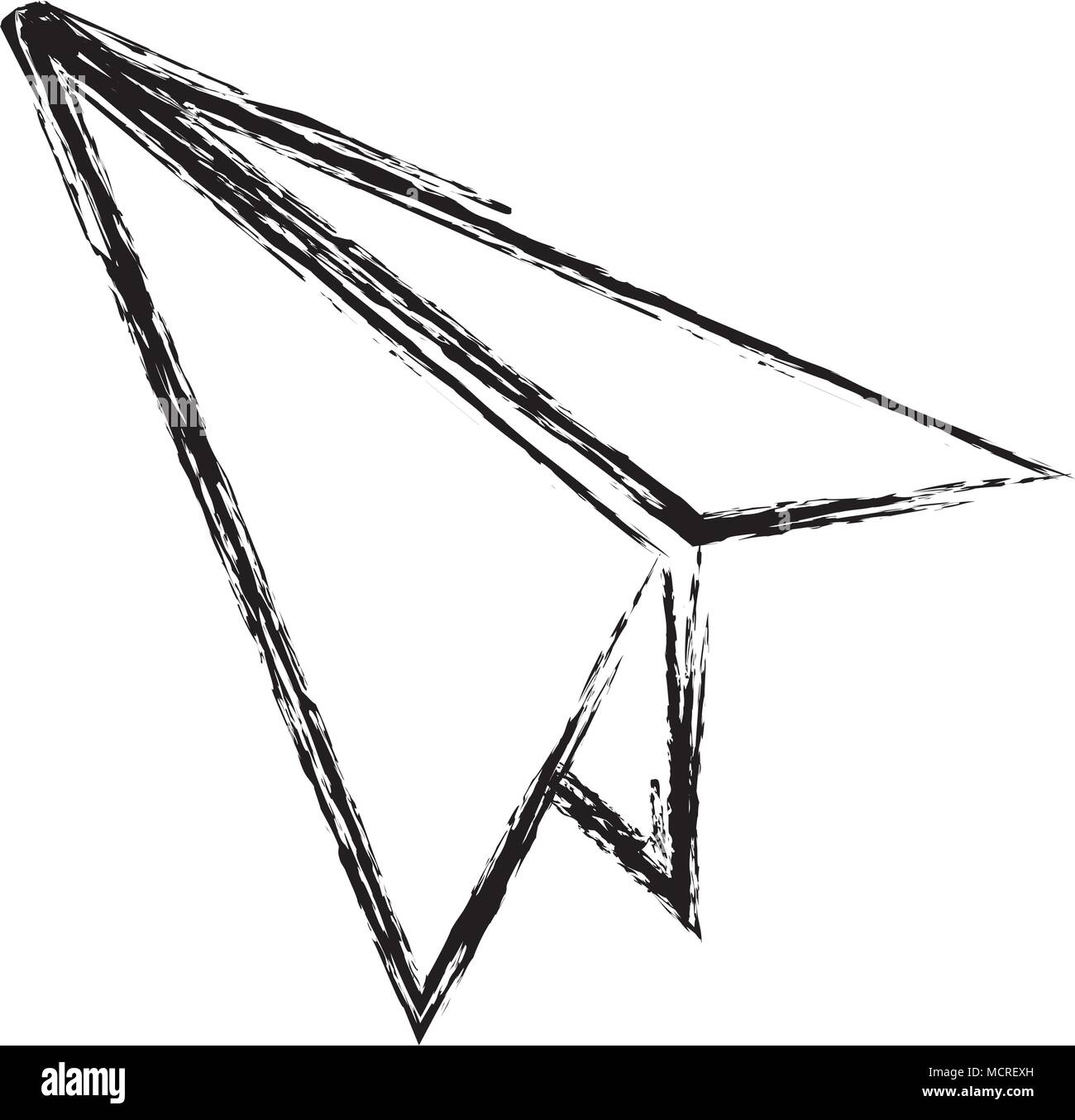 grunge paper airplane fly origami object Stock Vector Image & Art - Alamy