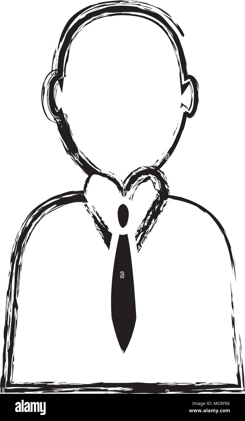 grunge pictogram man with elegant suit and tie Stock Vector Image & Art ...