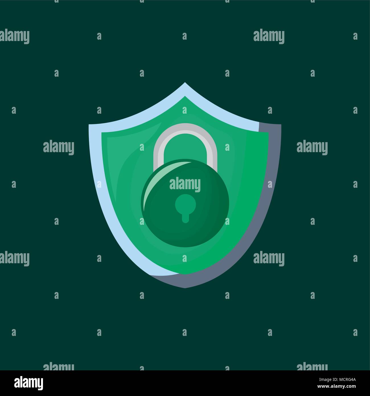 shield with padlock icon over green background, colorful design. vector ...