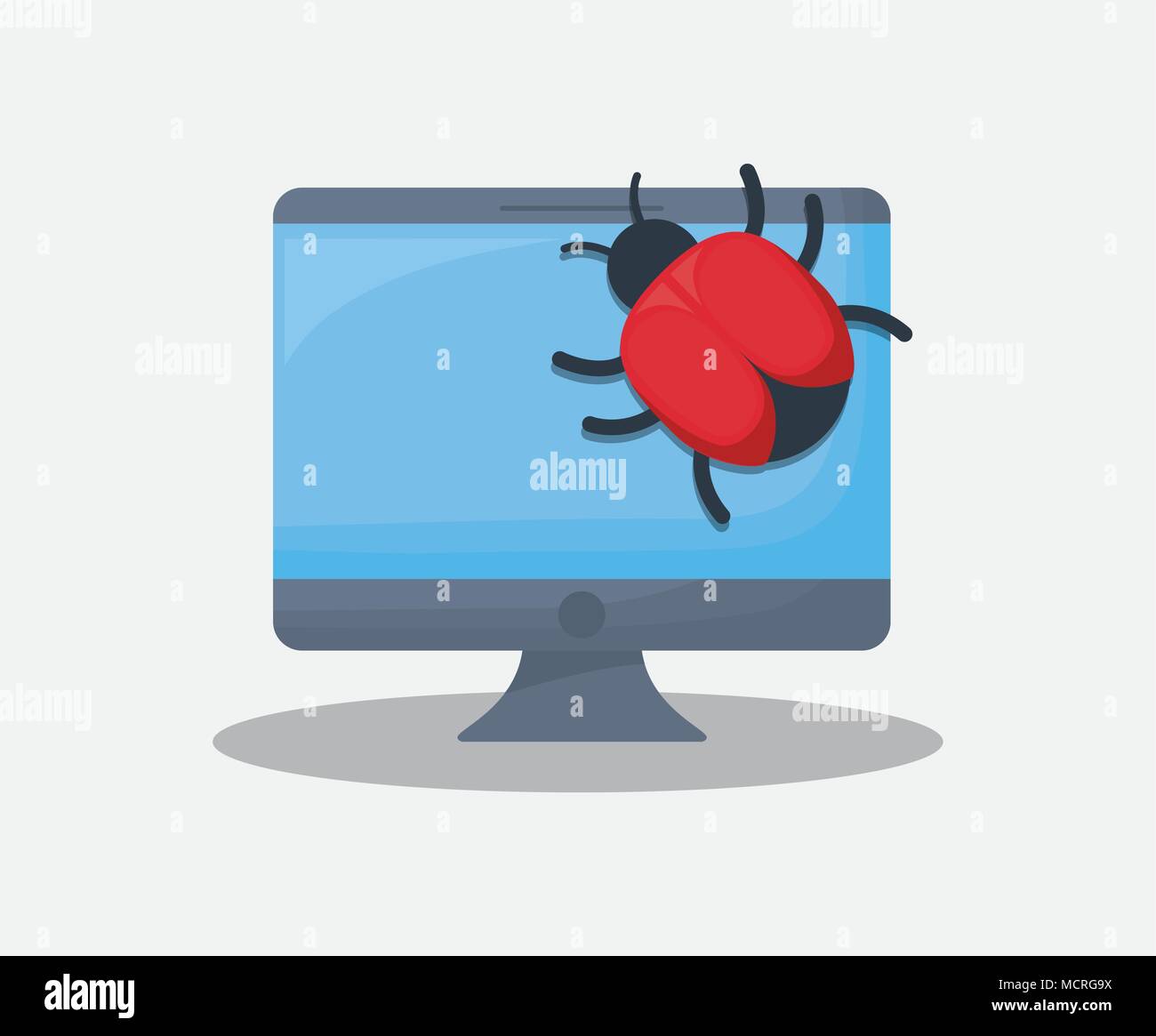 cyber security design with virus bug over white background, colorful ...