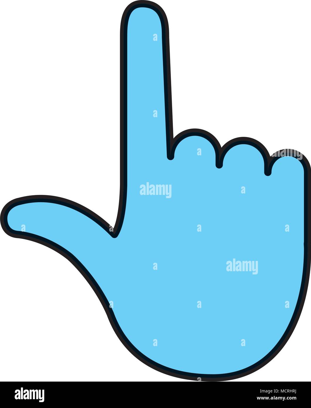 color pictogram index finger up gesture Stock Vector Image & Art - Alamy
