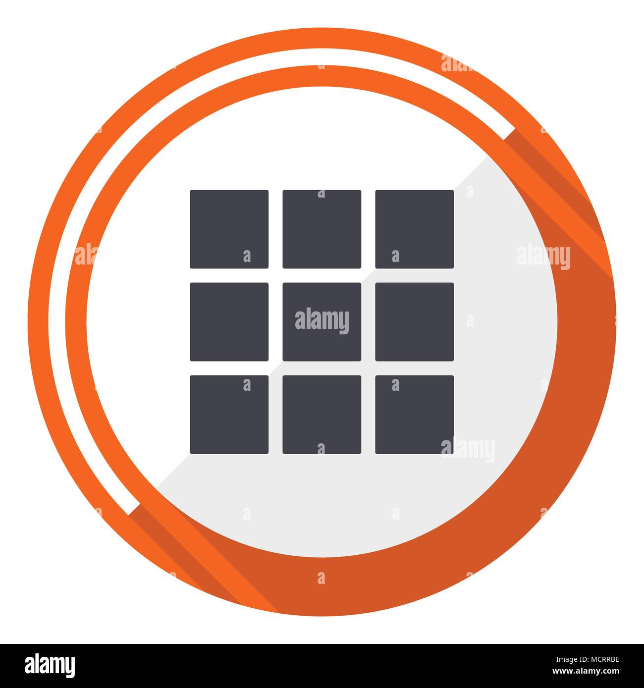 Thumbnails grid flat design orange round vector icon in eps 10 Stock ...
