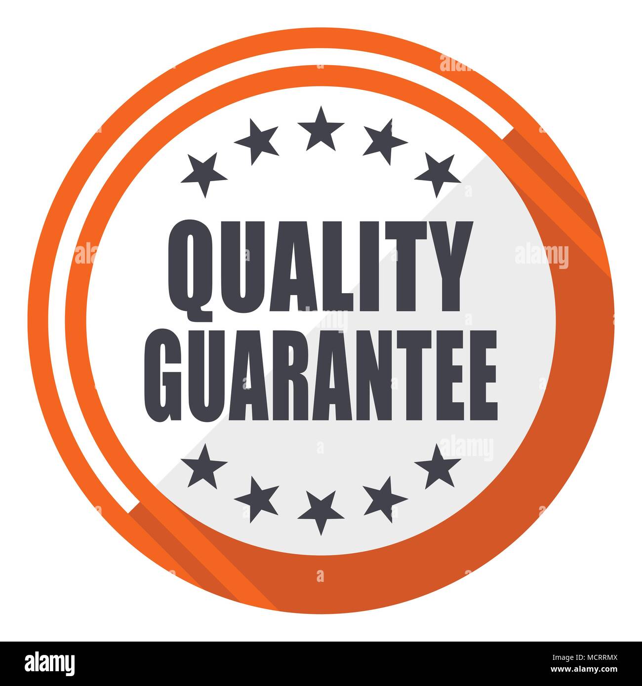 Quality guarantee flat design orange round vector icon in eps 10 Stock ... Quality guarantee flat design orange round vector icon in eps 10 Stock ...