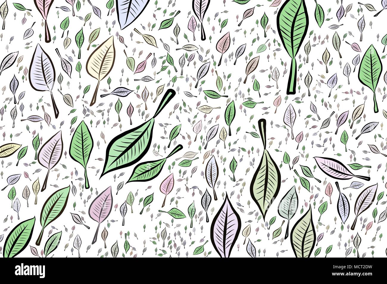 Background abstract leaves drawing pattern for design. No overlapping ...