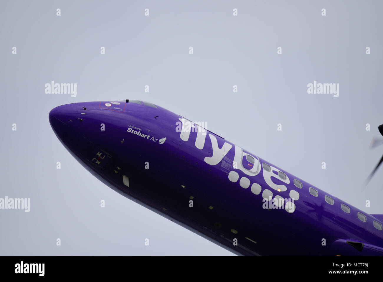 Flybe ATR 72 EI-FMJ operated by Stobart Air taking off from London ...