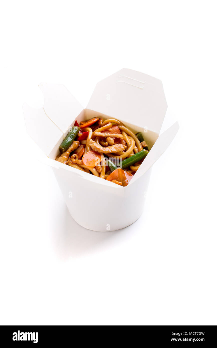 Noodles with vegetables in box Stock Photo - Alamy