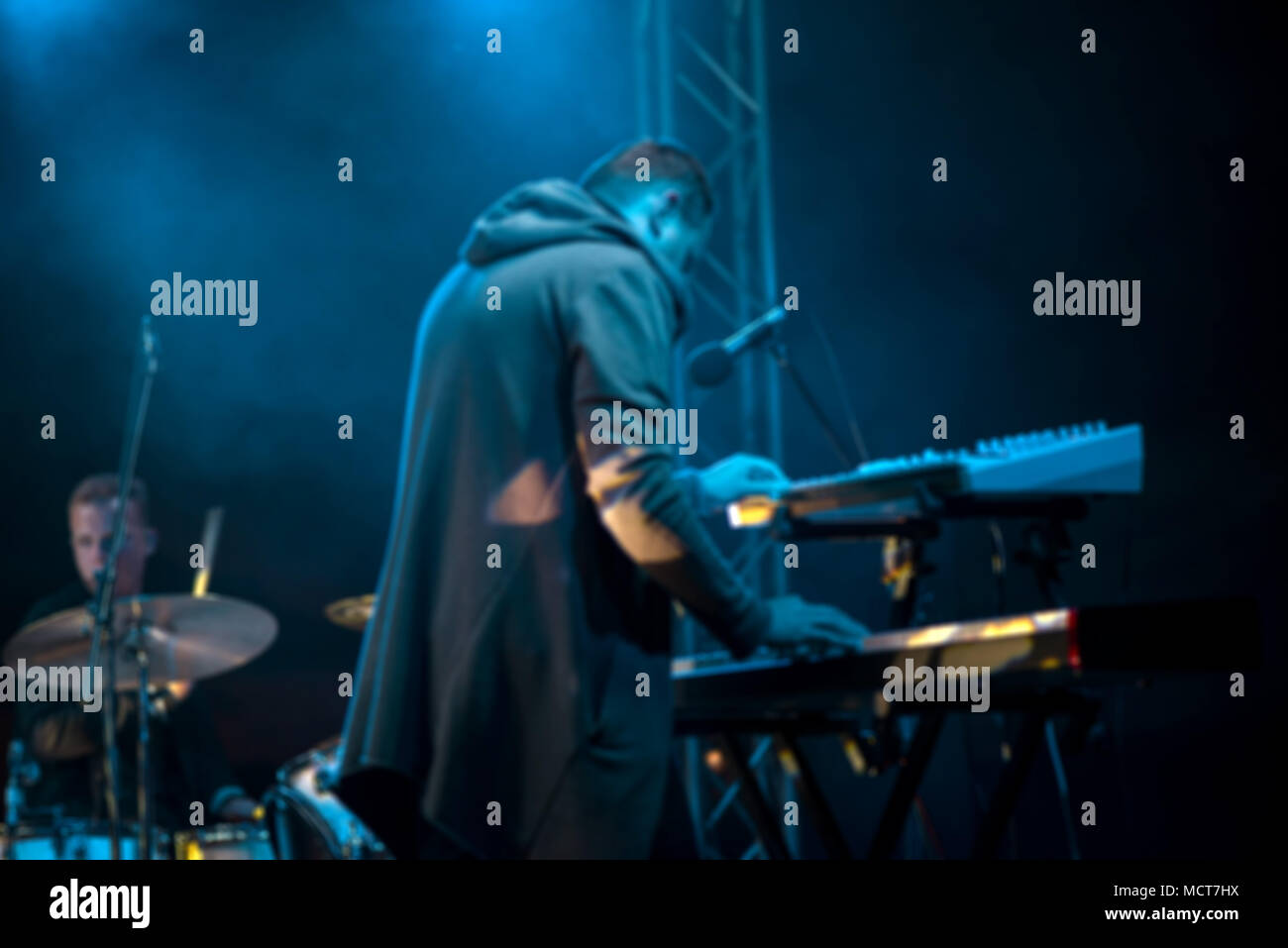 Male musician plays a musical instrument on the stage. Artist playing ...