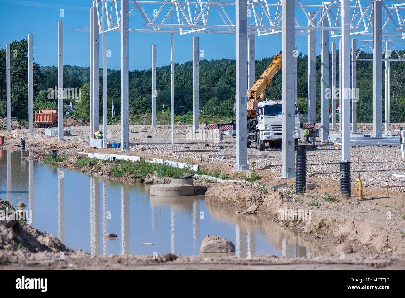 Industrial construction site of new commercial shopping mall ...