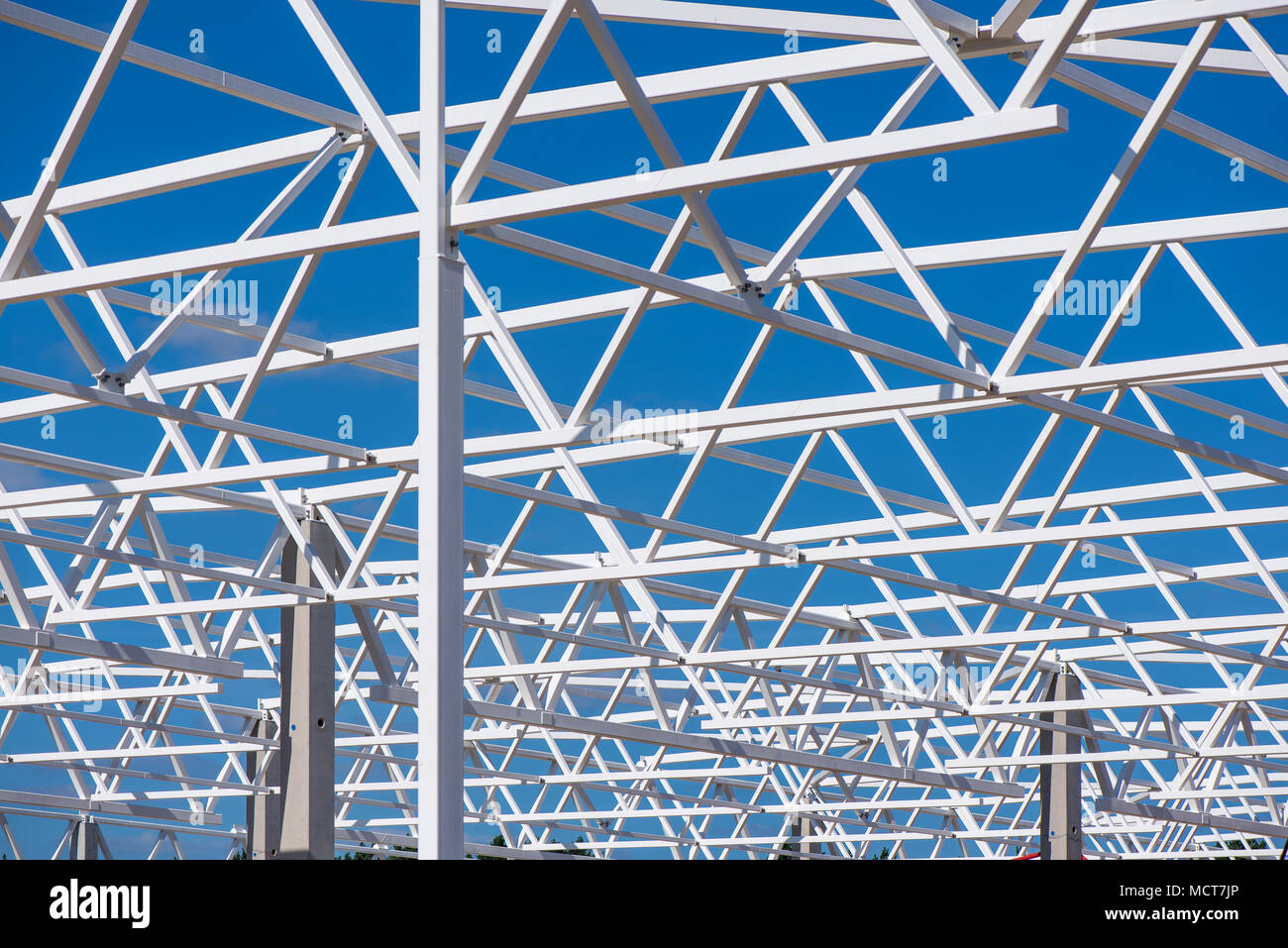 Industrial construction site of new commercial shopping mall in a city ...