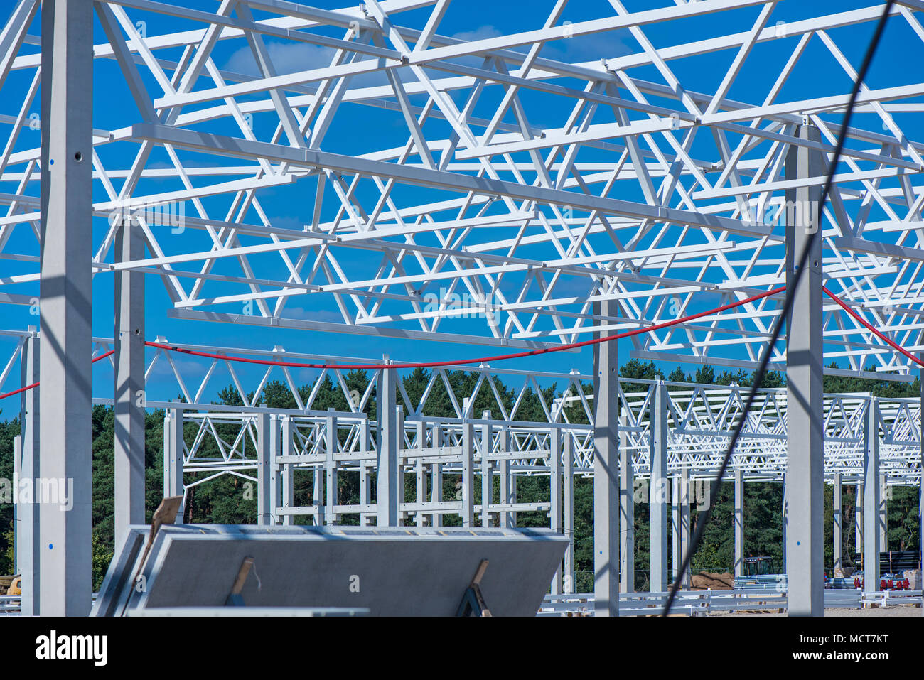 Industrial construction site of new commercial shopping mall in a city ...