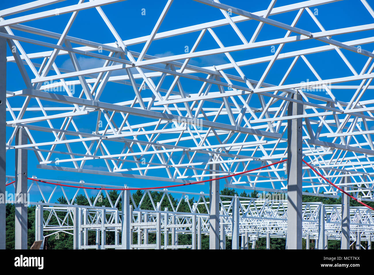 Industrial construction site of new commercial shopping mall in a city ...