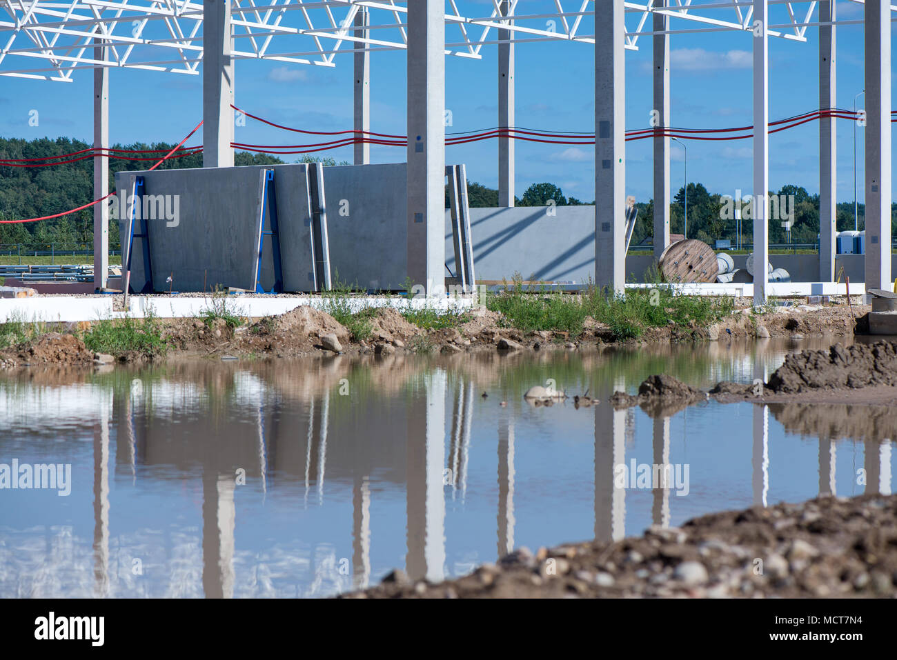 Industrial construction site of new commercial shopping mall ...