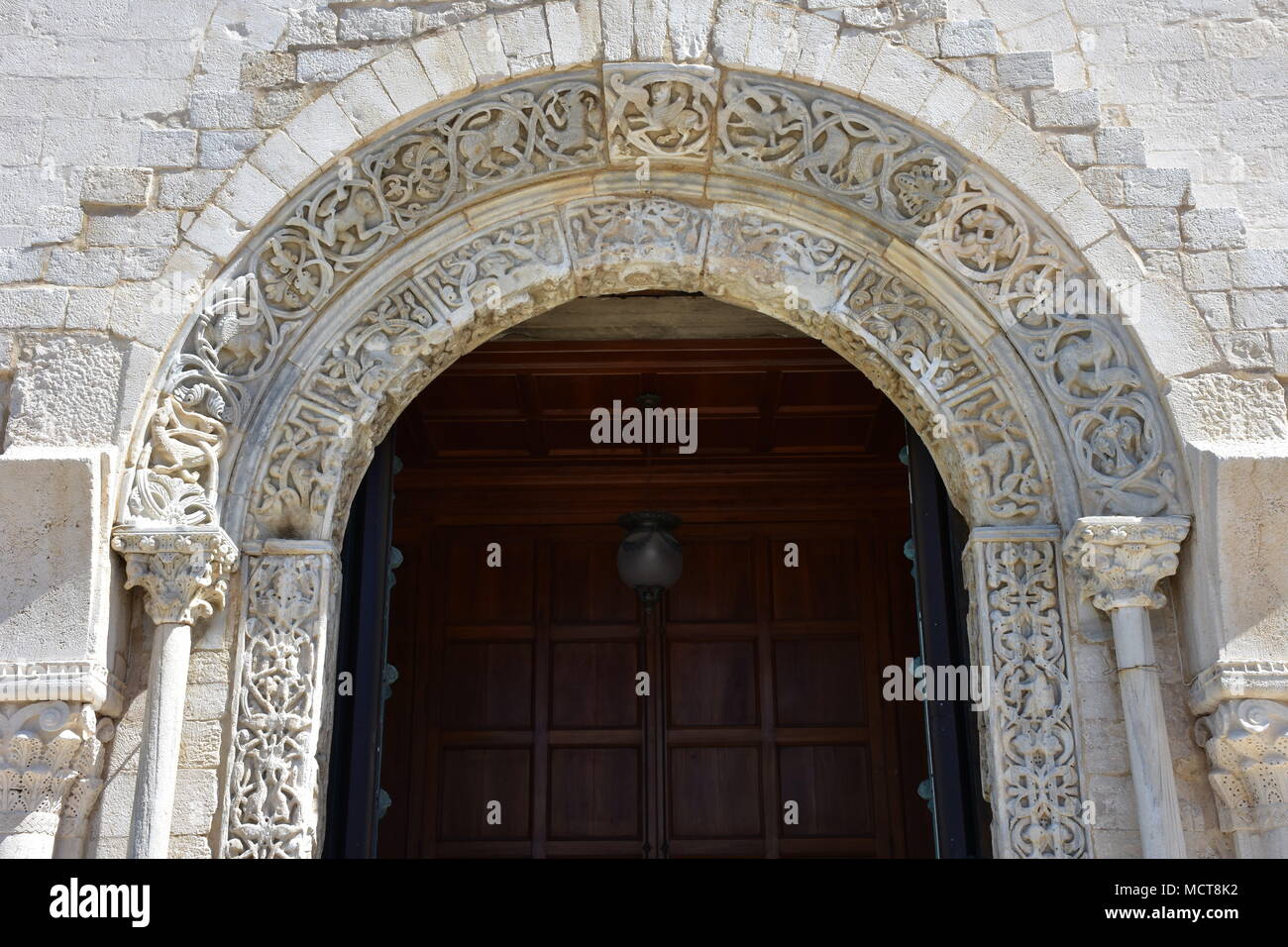 Italy, Puglia, Cathedral of Trani, Details of the main facade. example ...