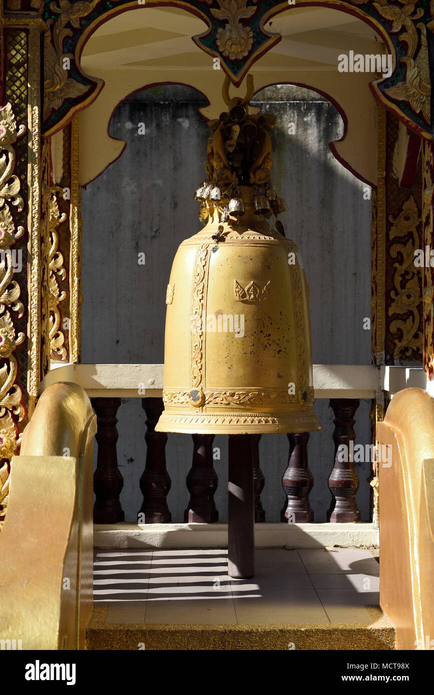 big golden bell at temple Wat Phrathat Doi Suthep Rajvoravihara, Chiang ...