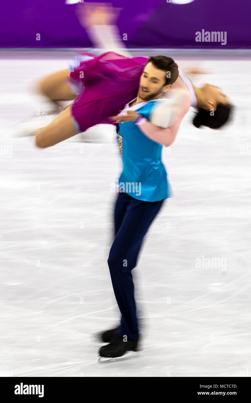 Motion blur action of Yura Min/Alexander Gamelin (KOR) in the Figure ...