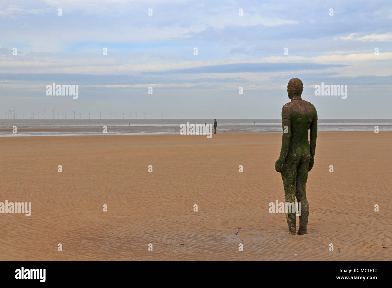 Another Place by Sir Antony Gormley, Crosby Beach near Liverpool ...