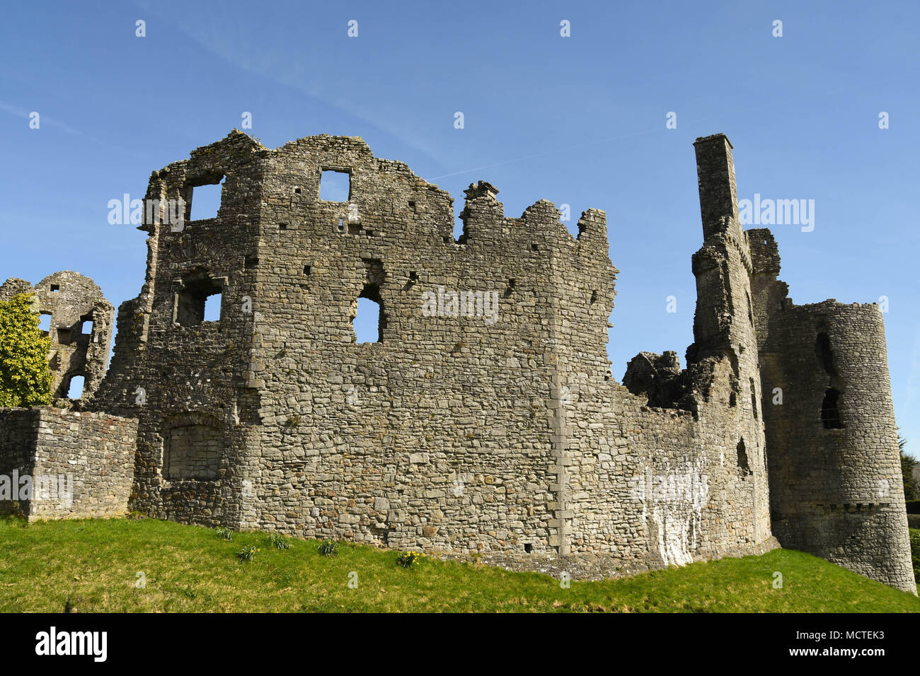 Coity Castle, Bridgend, Wales - The remains of the walls of the inner ...