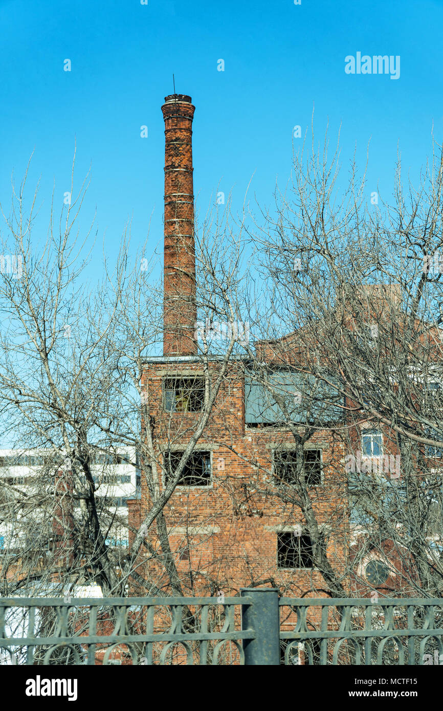 Old factory chimney against the sky Stock Photo - Alamy