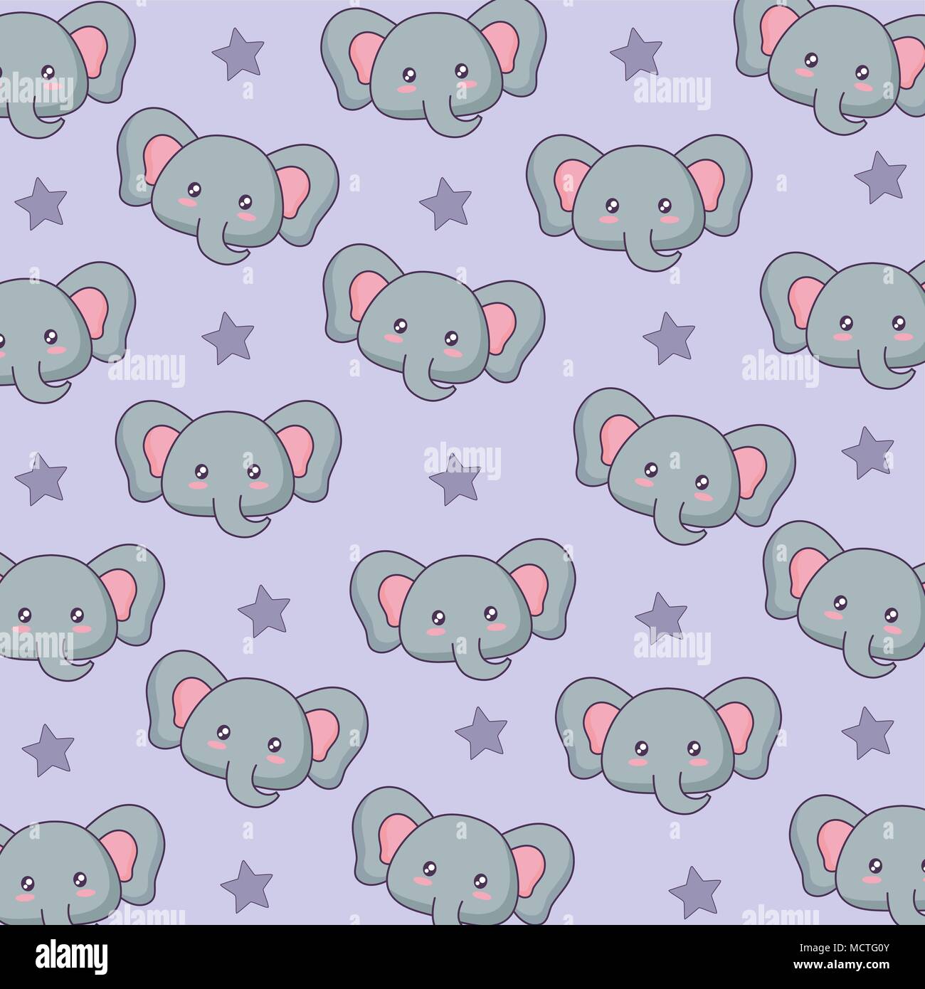 cute elephants background, colorful design. vector illustration Stock ...