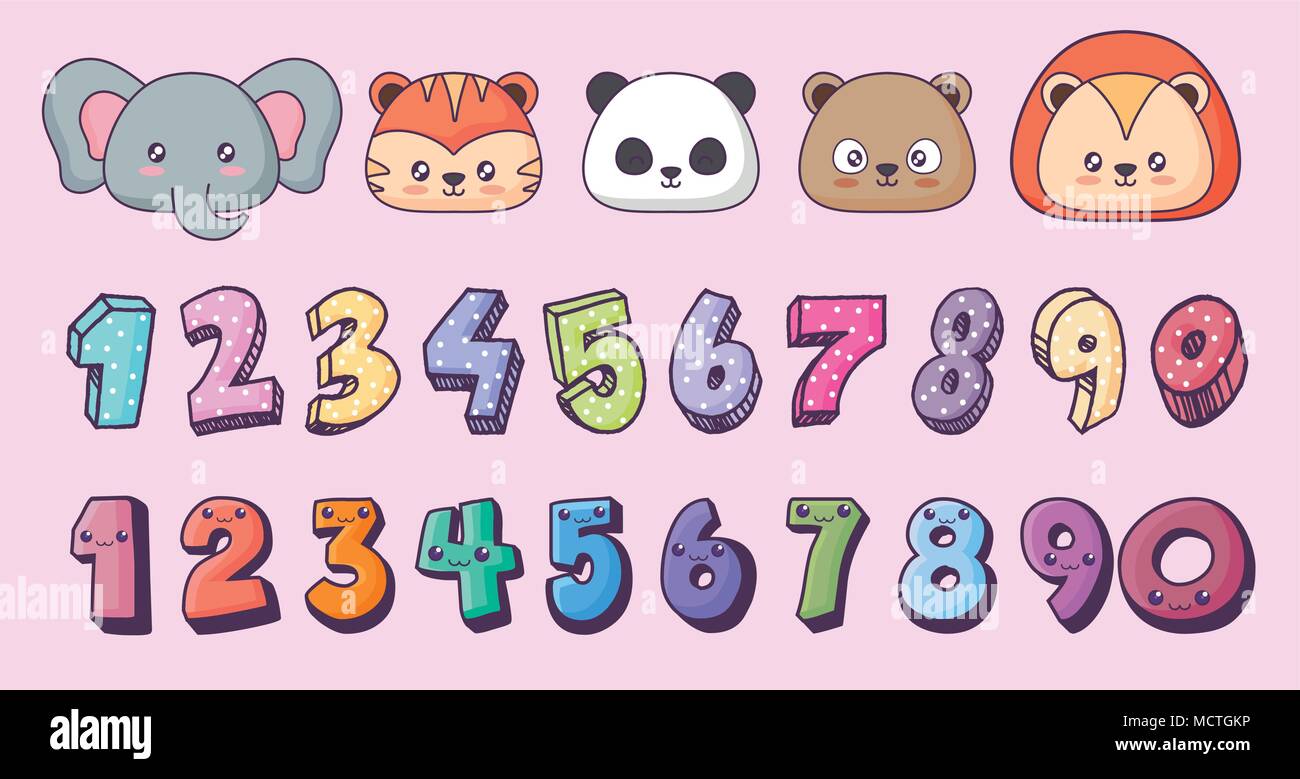 Kawaii Animals Collection Cartoon Vector Clipart, 49% OFF