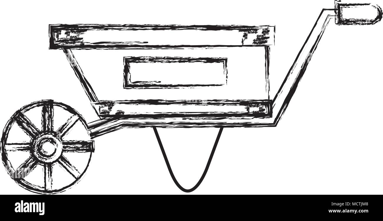 grunge handcart transport service object design Stock Vector Image ...