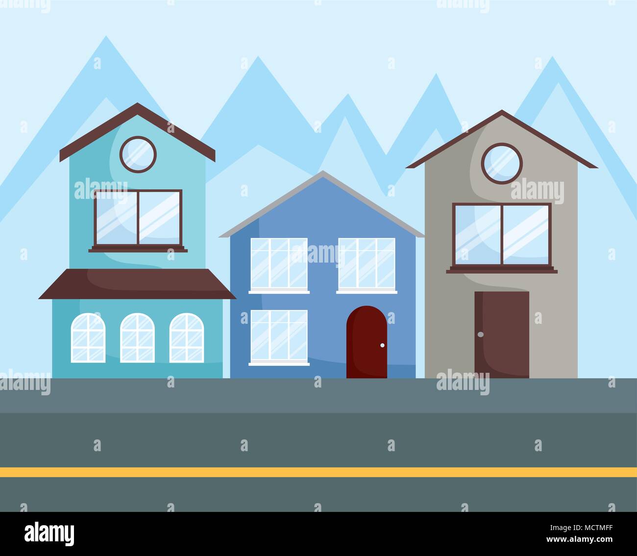 Row Of Houses Vector