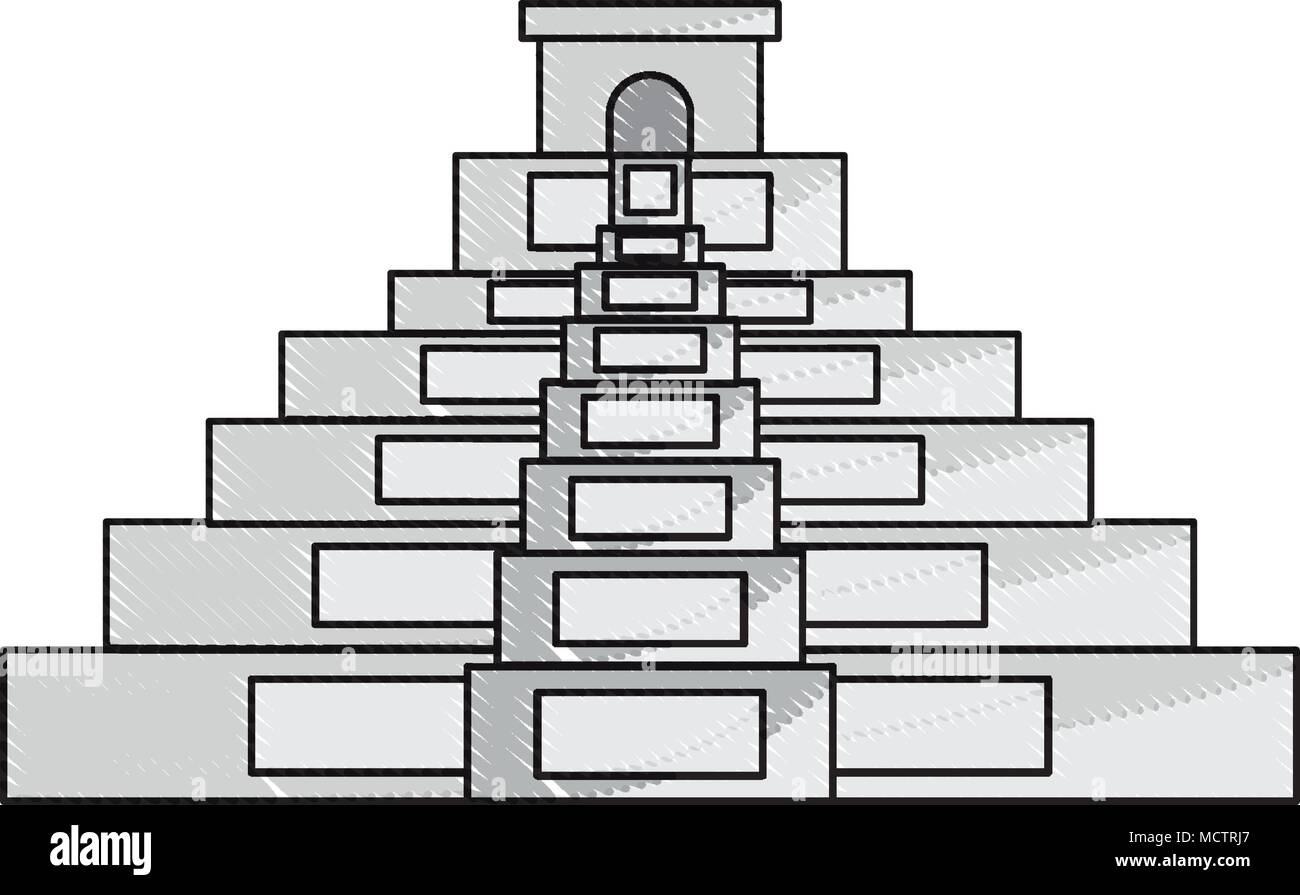 mexican pyramid icon over white background, colorful design. vector ...