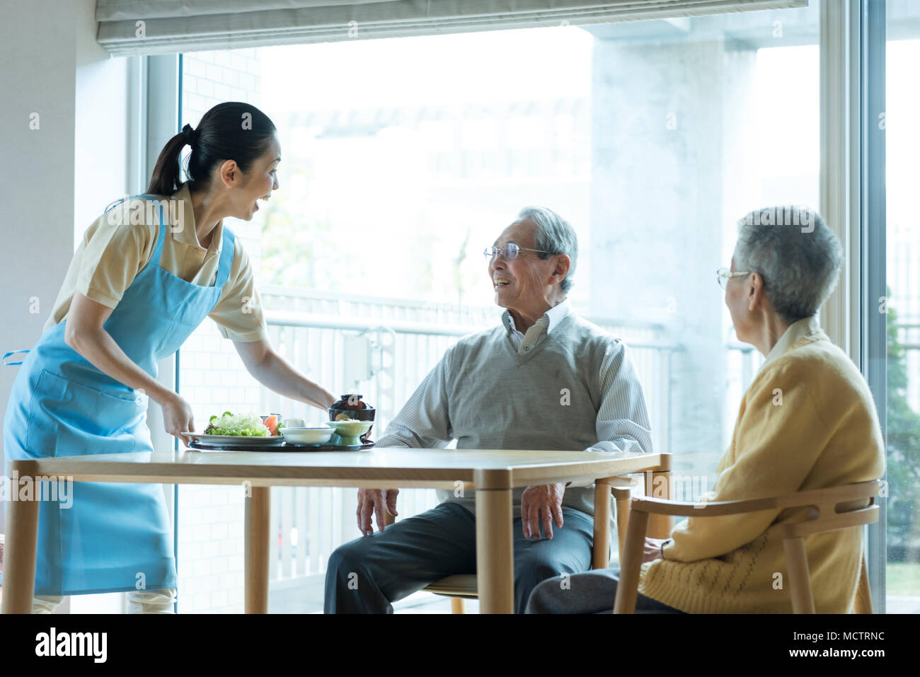 Image of food service in welfare institution Stock Photo - Alamy