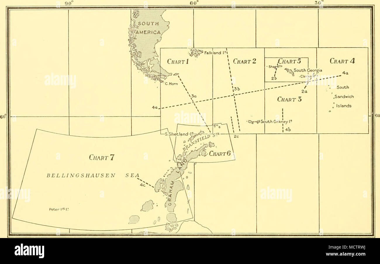 . Fig. I. Key chart showing the areas covered by Charts 1-7, and ...