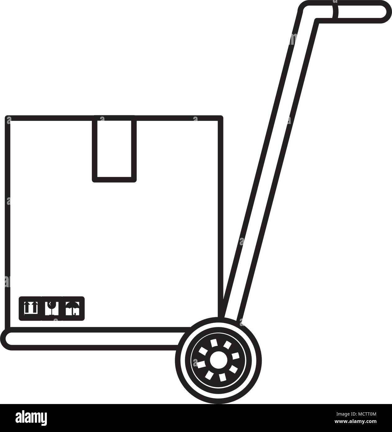 line platform trolleys with delivery box package Stock Vector Image ...