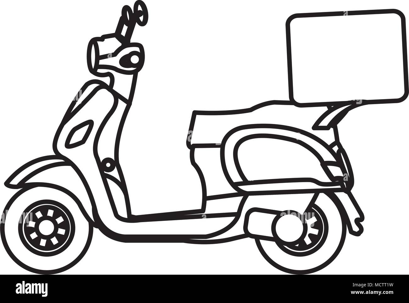 line delivery motorcycle transport with package service Stock Vector ...