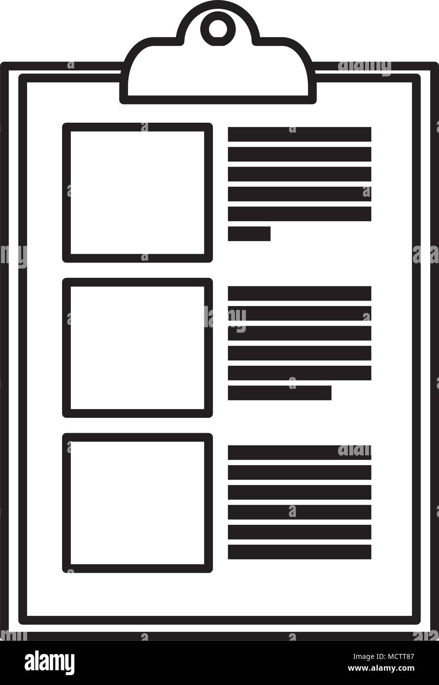 line business check list document in the clipboard Stock Vector Image ...