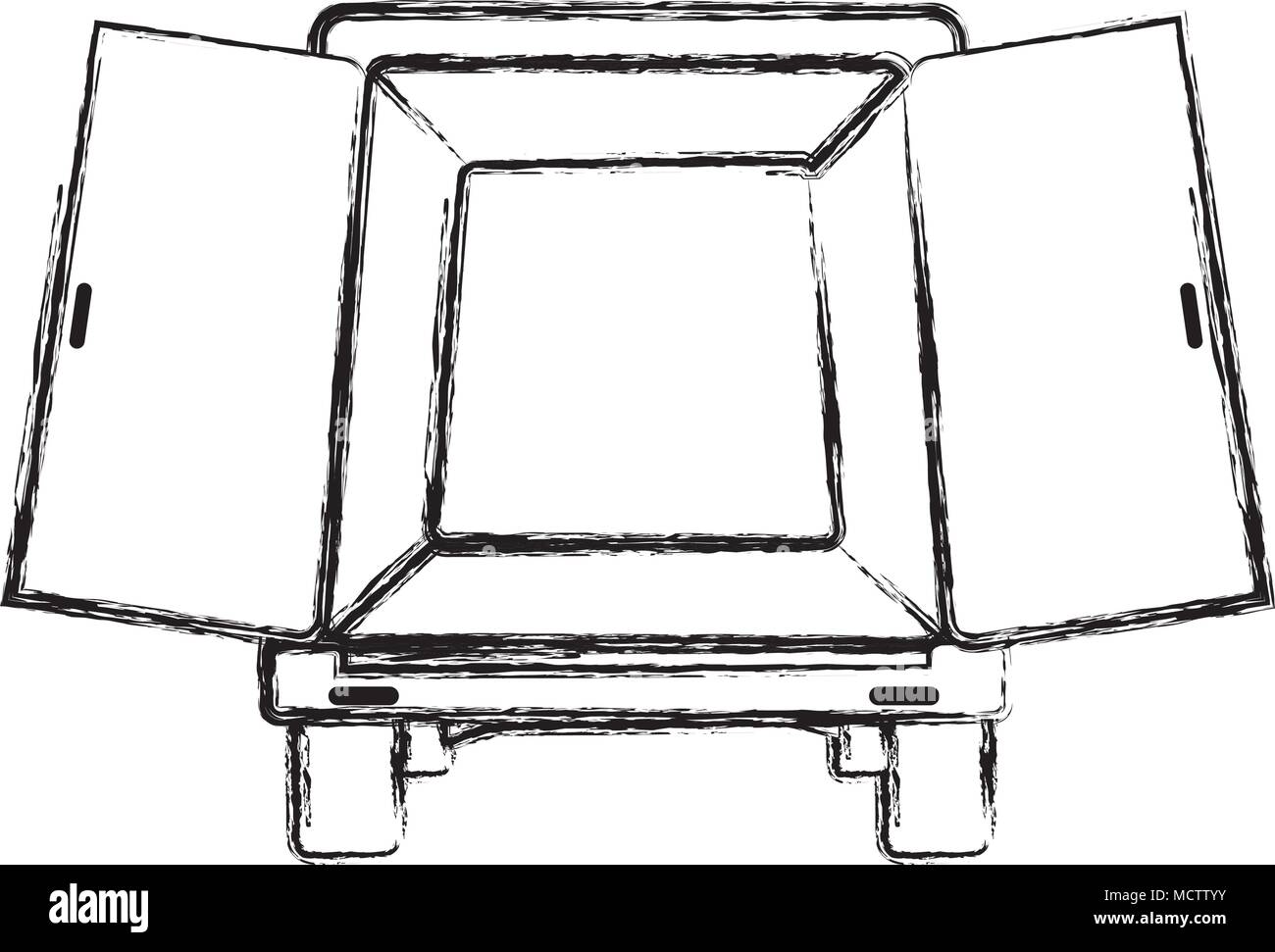 grunge trunk delivery transport with doors open Stock Vector Image ...