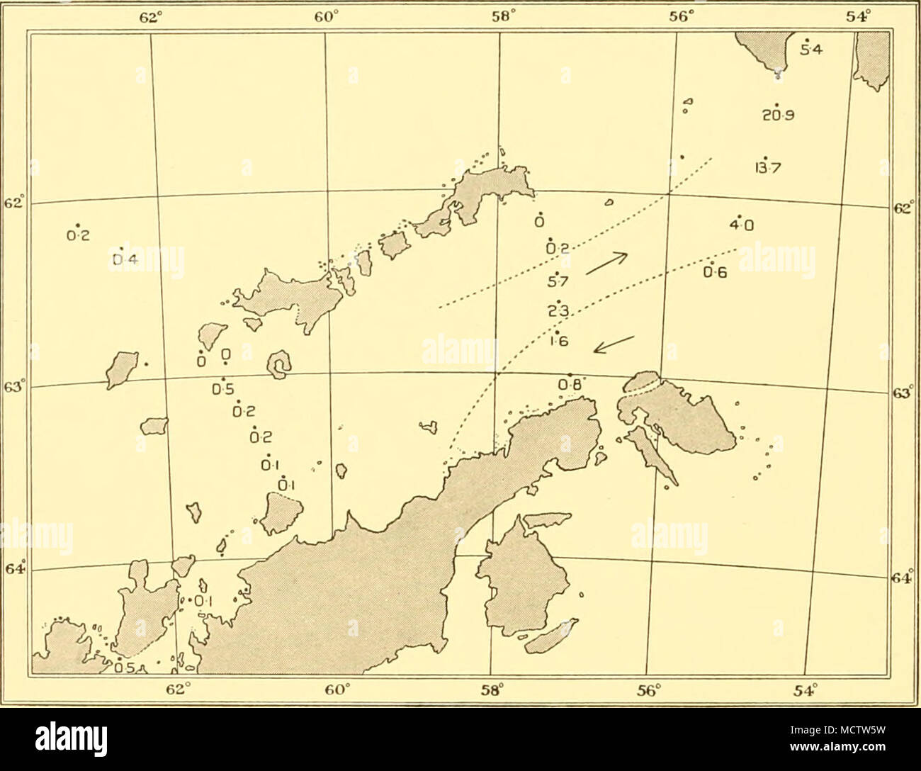 . Fig. 66. The distribution of Corethron valdiviae in Bransfield Strait ...