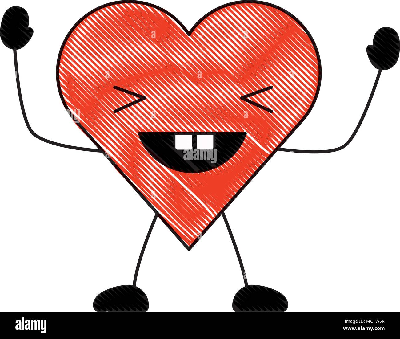 kawaii excited heart icon over white background, colorful design ...