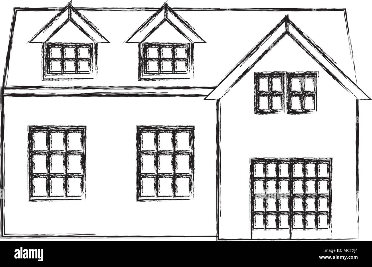 grunge house residence with windows and door design Stock Vector Image ...