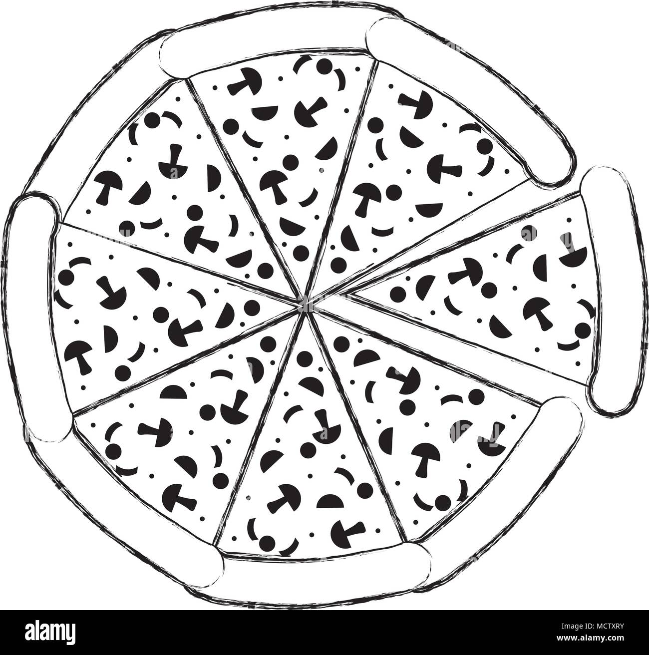 grunge delicious pizza fastfood with unhealthy ingredients Stock Vector ...