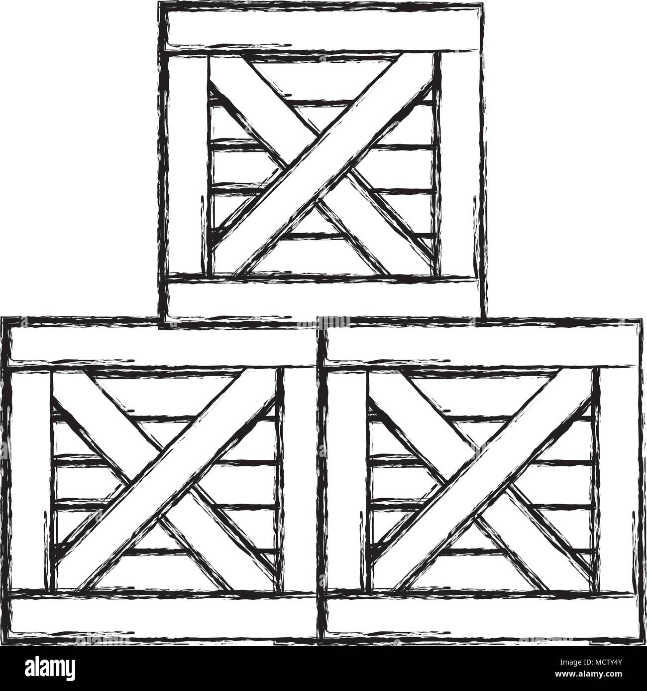 grunge wood boxes packages devivery object Stock Vector Image & Art - Alamy