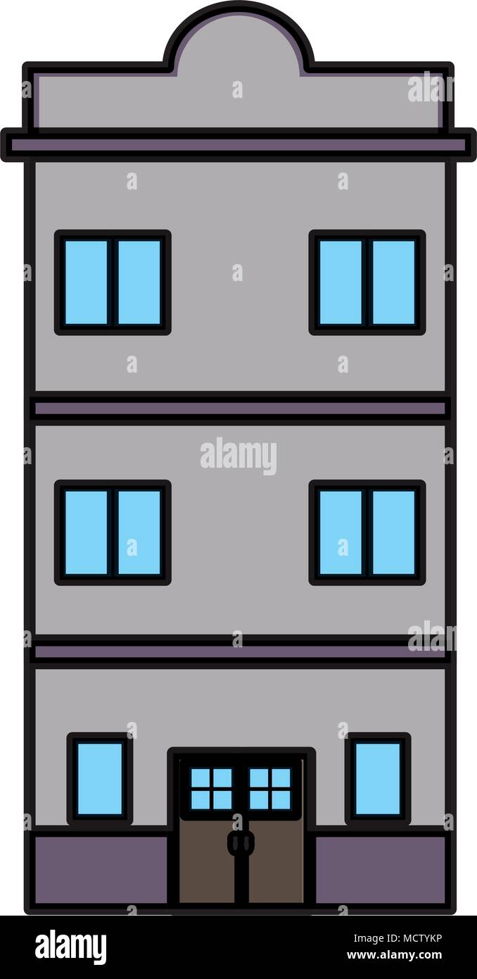 color business building architecture modern city Stock Vector Image ...