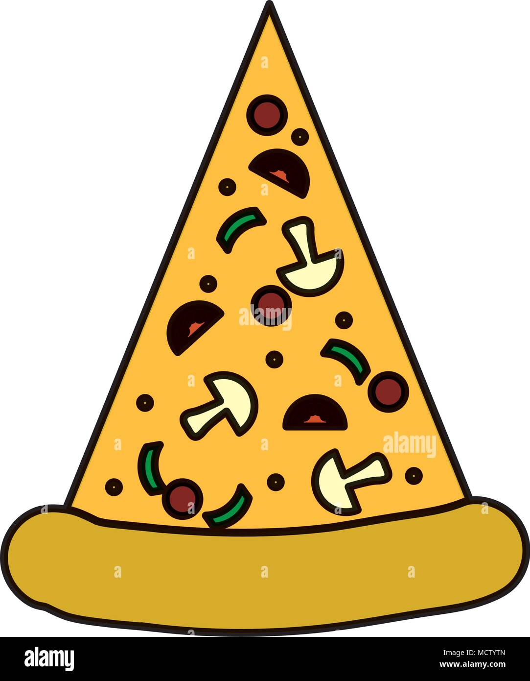 color delicious fresh pizza unhealthy food Stock Vector Image & Art - Alamy