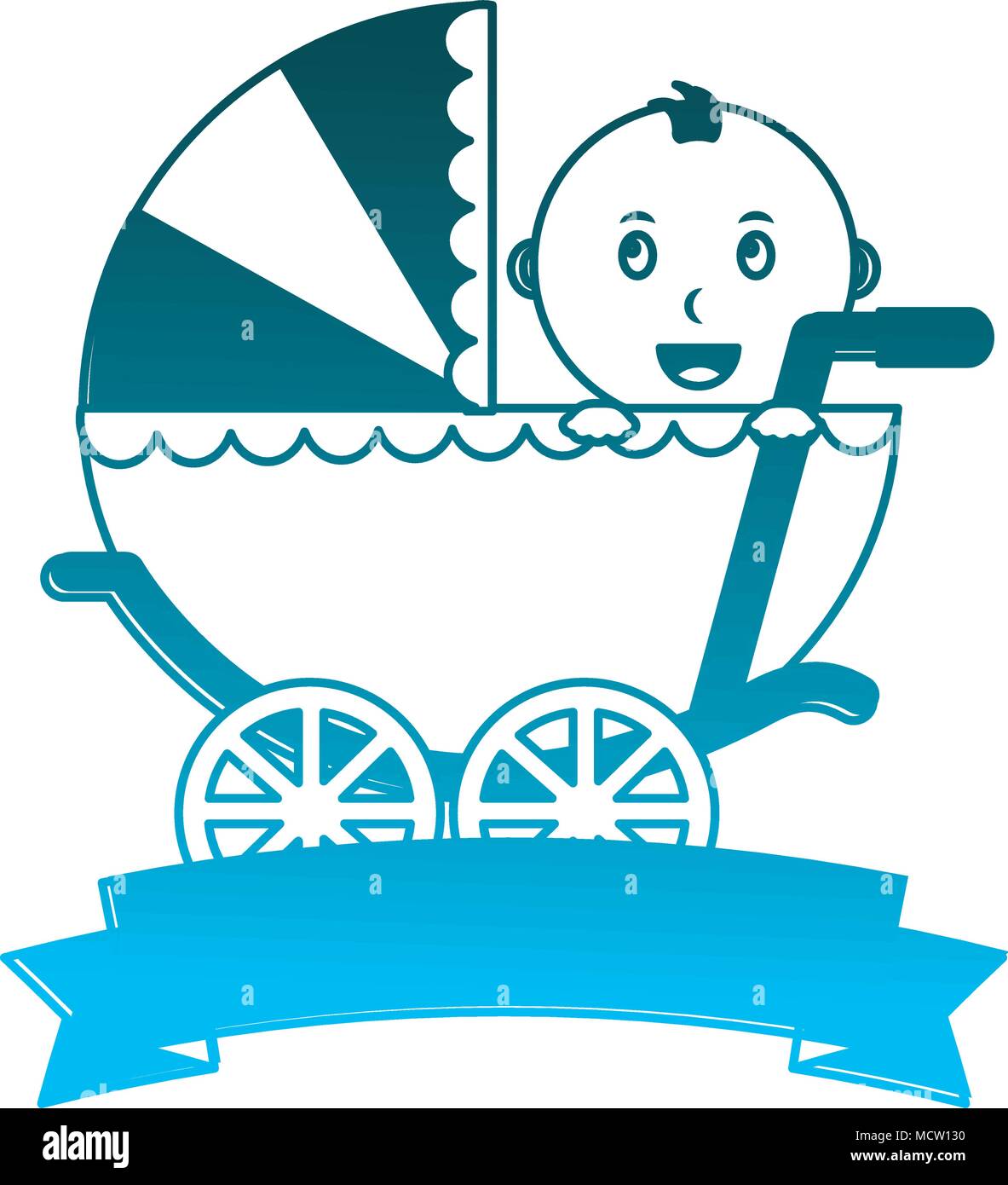 baby boy cart with ribbon frame Stock Vector Image & Art - Alamy