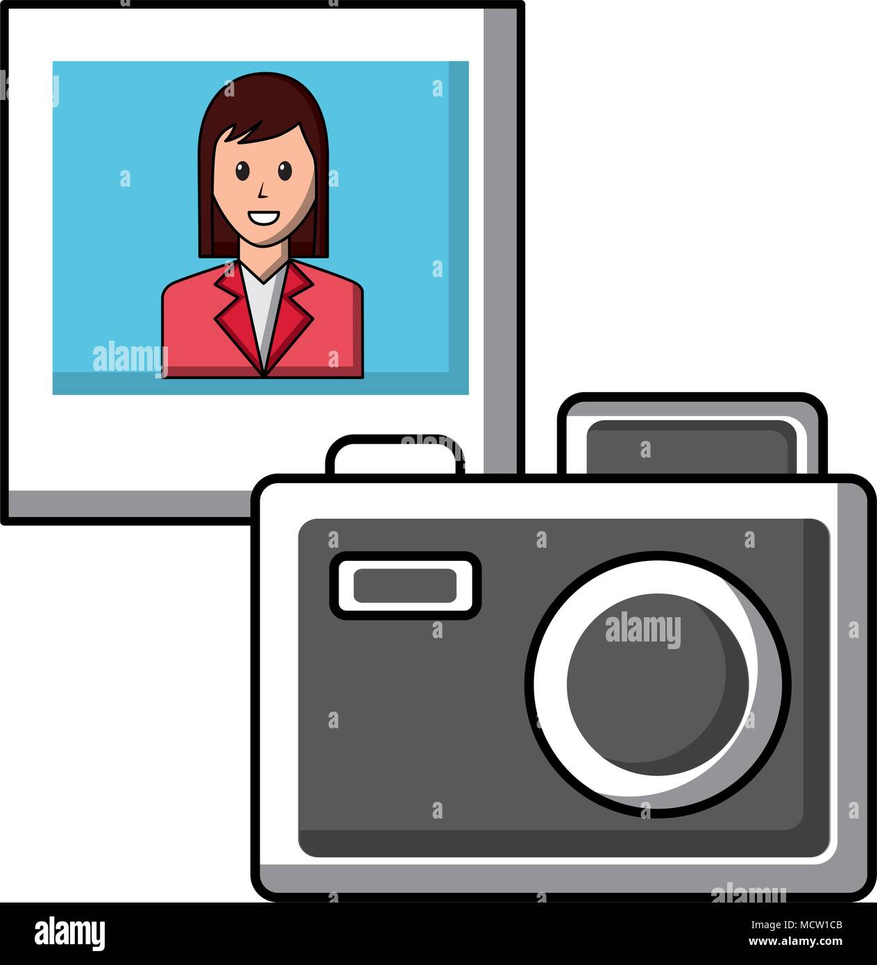 Girl with photocamera Stock Vector Images - Alamy