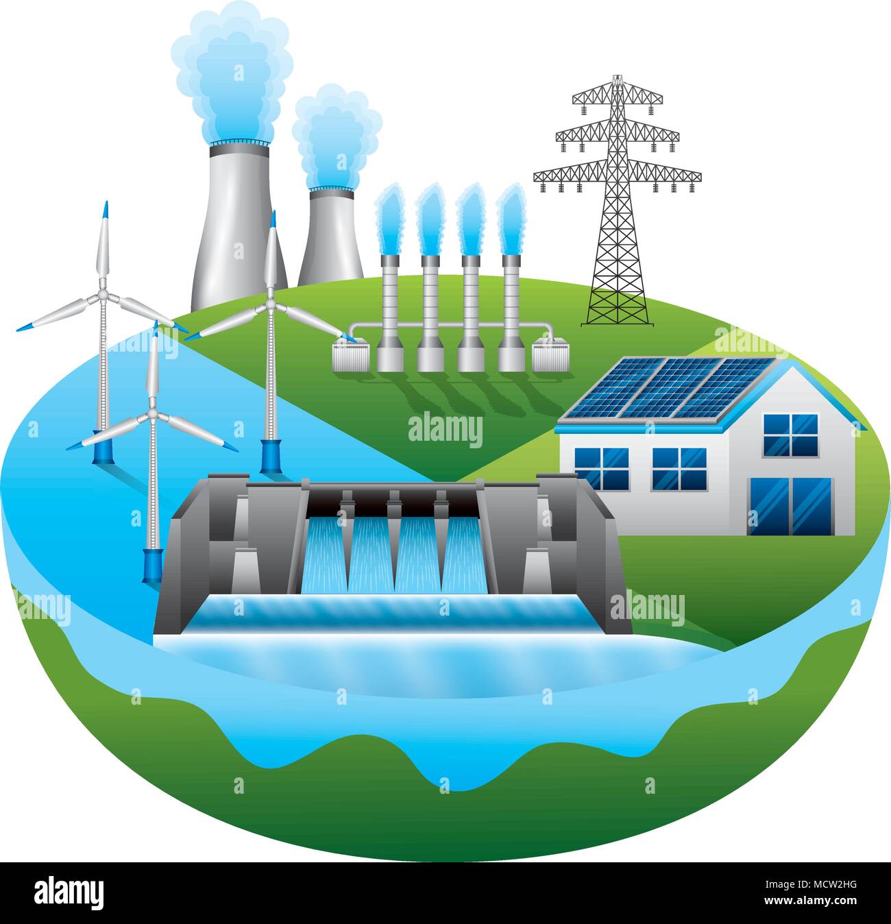 Hydro Power Plant Clipart