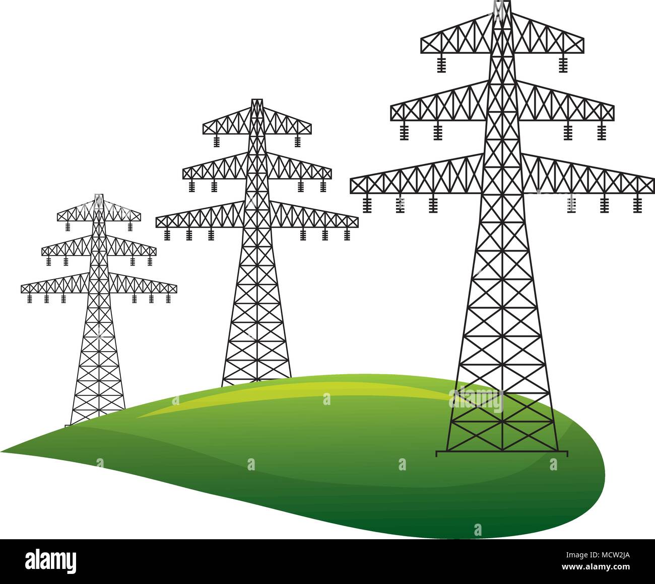 Electrical transmission towers Stock Vector Images - Alamy