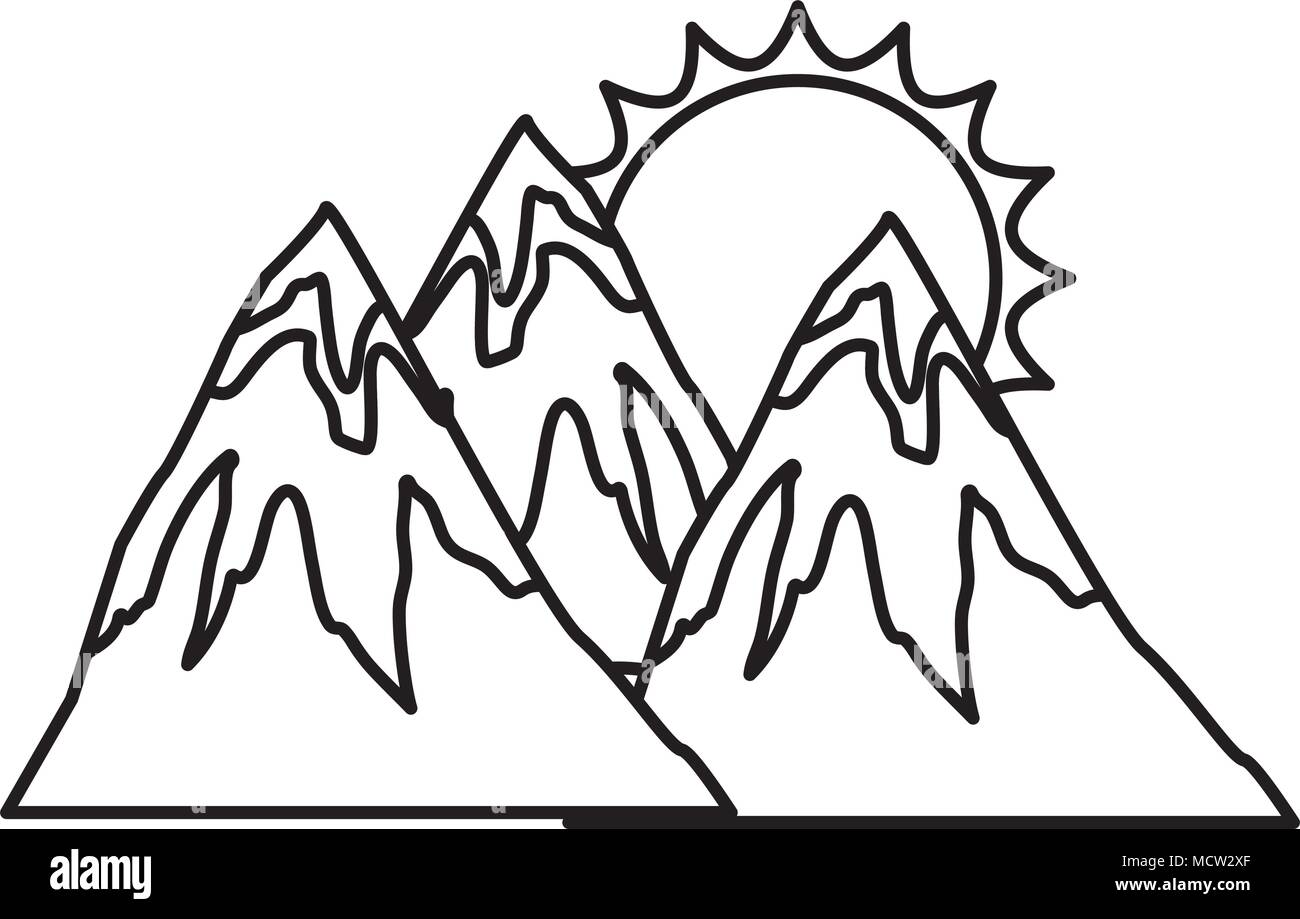 mountains with snow scene Stock Vector Image & Art - Alamy