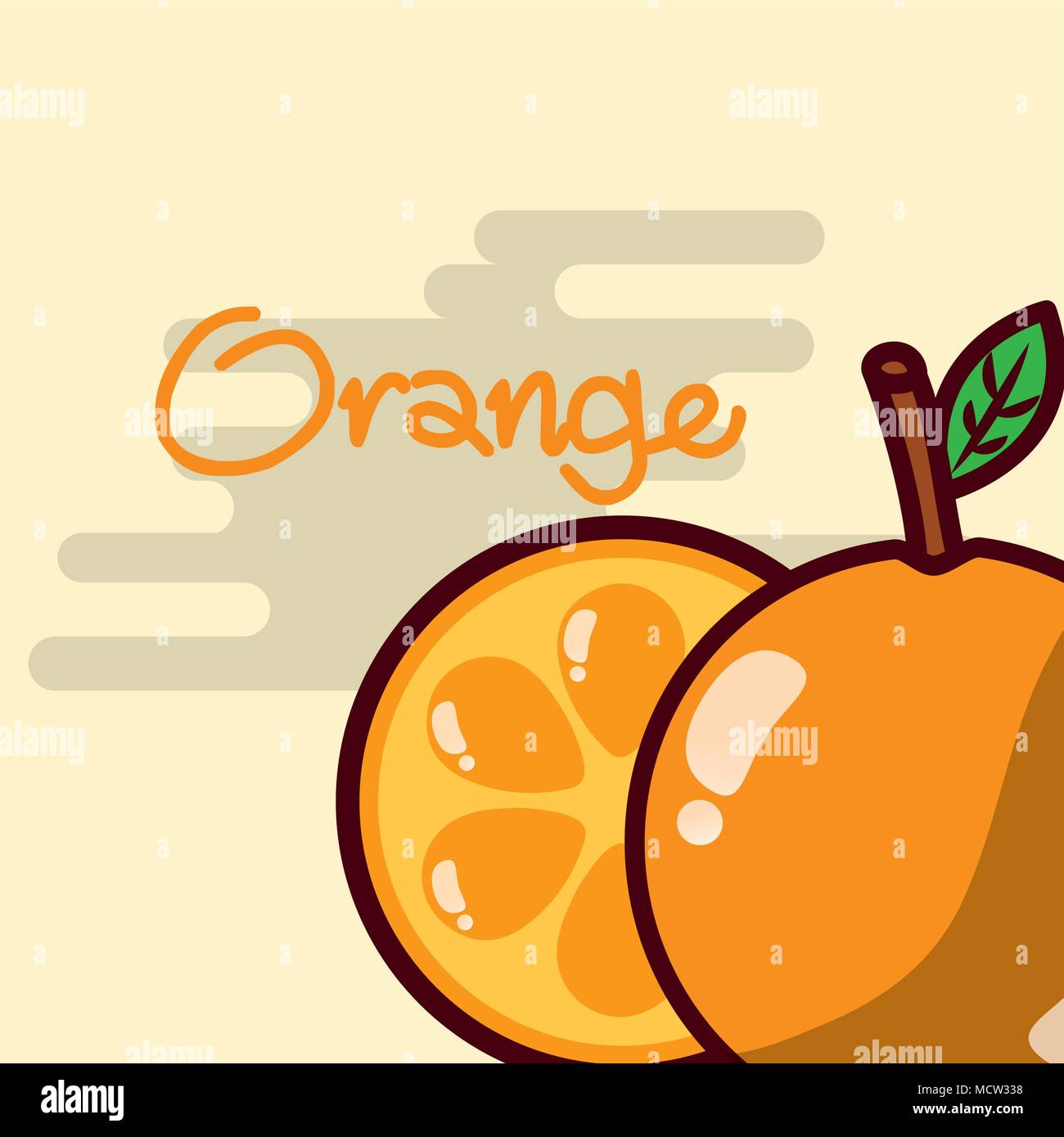 orange whole and slice fruit delicious shiny poster Stock Vector Image ...