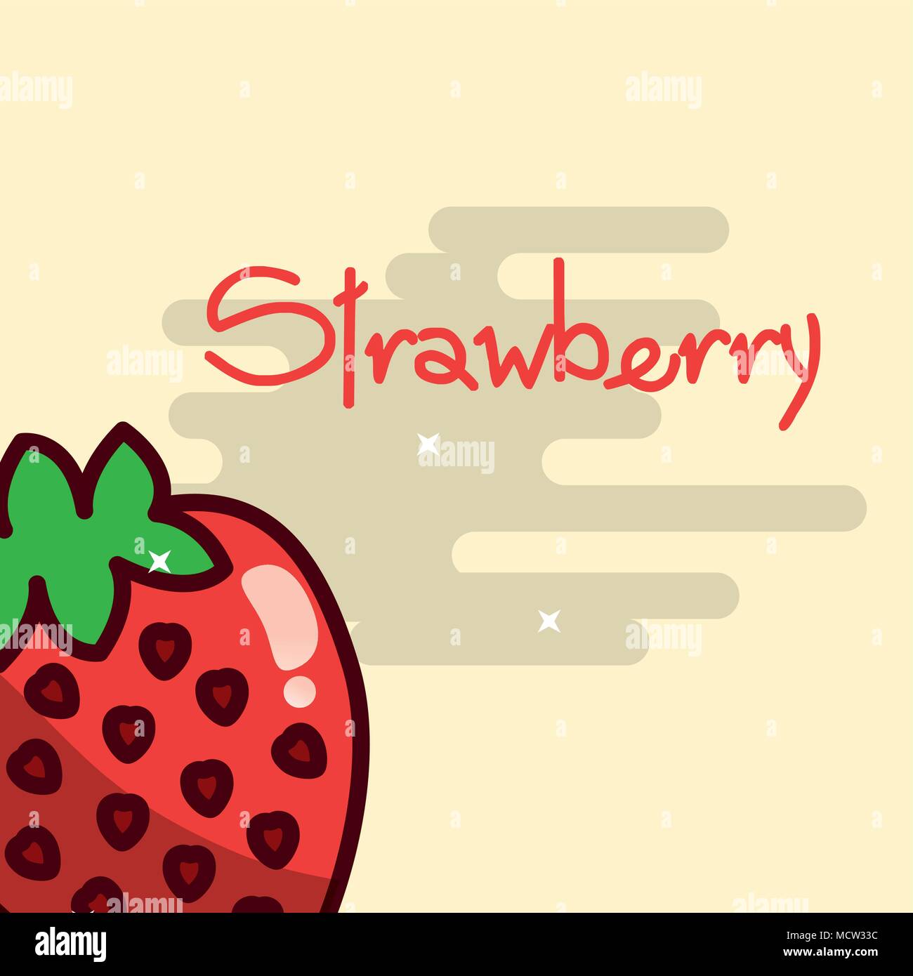 strawberry fruit delicious shiny poster Stock Vector Image & Art - Alamy