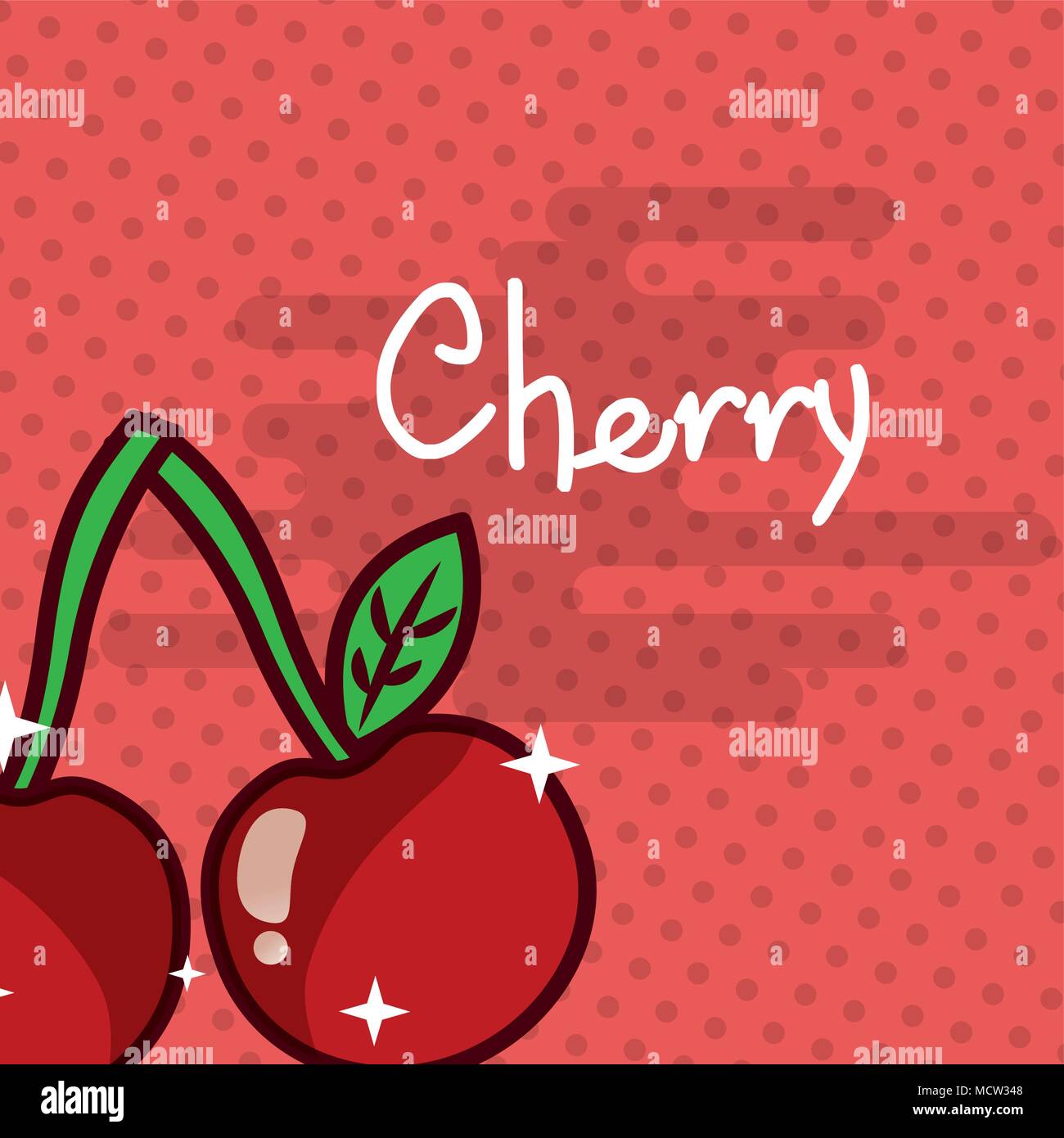 cherry fruit delicious shiny poster Stock Vector Image & Art - Alamy