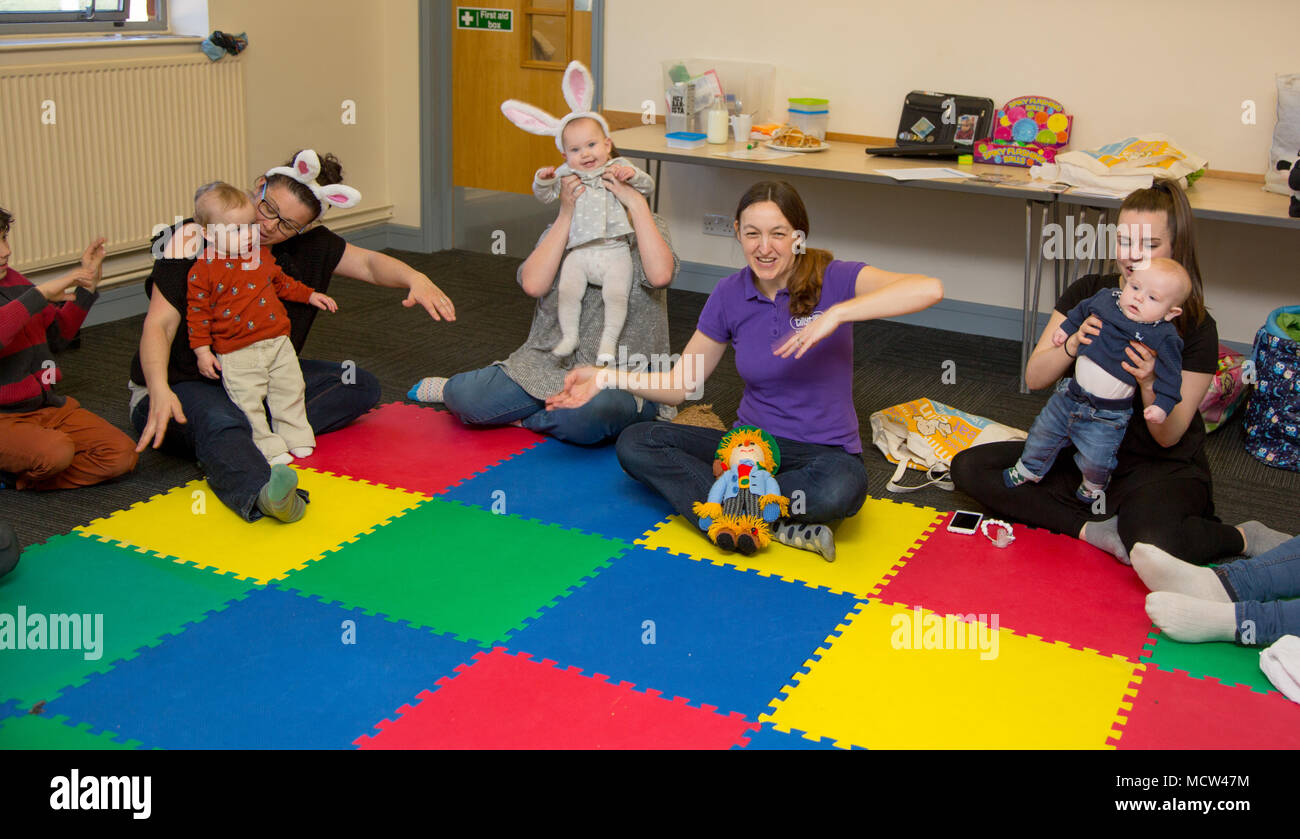 Mother and baby toddler group, UK Stock Photo - Alamy