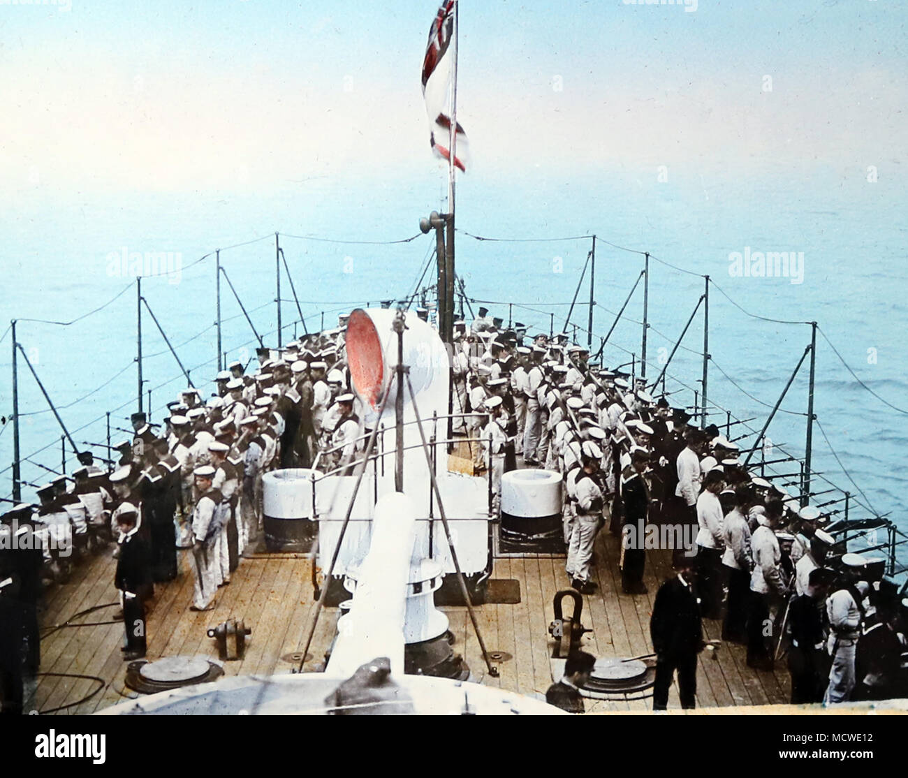 HMS Terrible, repelling borders drill, Royal Navy, probably circa 1900 ...